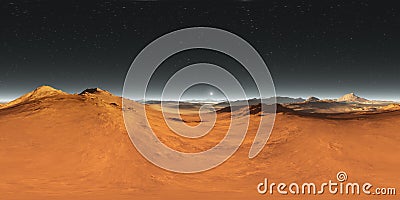 360 Degree Martian Landscape Panorama, Mars Sunset, Environment HDRI ...
