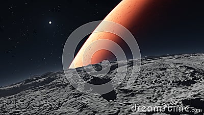 Deimos With The Red Planet Mars In The Background Royalty-Free Stock ...