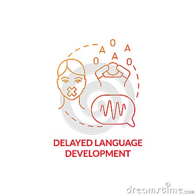 Delayed Language Development Concept Icon Vector Illustration ...