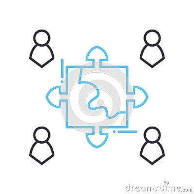 Delegating Task Line Icon, Outline Symbol, Vector Illustration, Concept ...