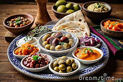 A Delicious Middle Eastern Mezze Platter Ai Generated Royalty-Free ...