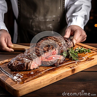 Delicious Stakes Being Cooked In Butter Royalty-Free Stock Photo ...
