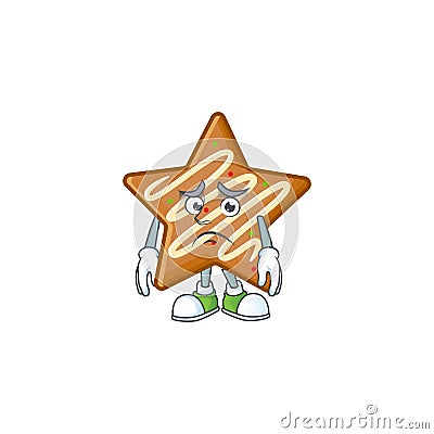 Delicious Star Cookies With Character Afraid Shape Vector Illustration ...