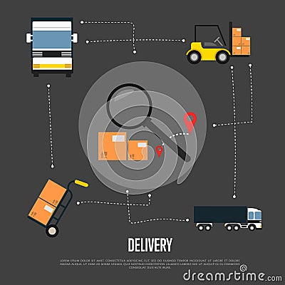 Delivery And Freight Shipment Flowchart Cartoon Vector | CartoonDealer ...