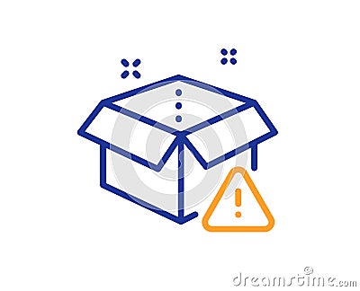 Delivery Warning Line Icon. Package Box Alert Sign. Vector ...