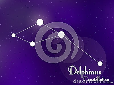 Delphinus Constellation. Starry Night Sky. Cluster Of Stars, Galaxy ...