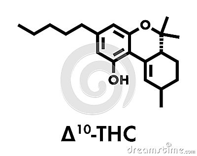 Delta-10-tetrahydrocannabinol D10-THC Molecule. Isomer Of Delta-9-THC ...