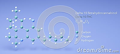 Delta-10-tetrahydrocannabinol Molecule, Molecular Structures, Delta-10 ...