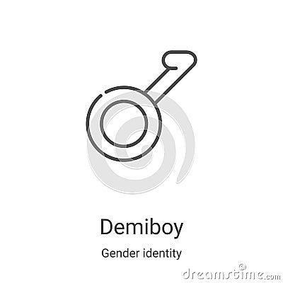 Demiboy Icon Vector From Gender Identity Collection. Thin Line Demiboy ...