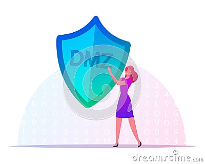 Demilitarized Zone Concept. Tiny Female Character Carry Huge Shield ...