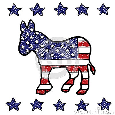 Democratic Party Donkey Sketch Vector Illustration | CartoonDealer.com ...