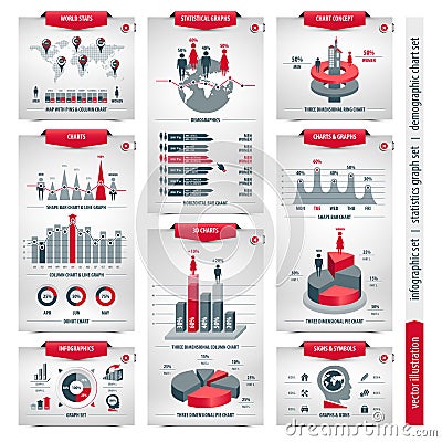 Demographic Charts And Graphs Cartoon Vector | CartoonDealer.com #148507635