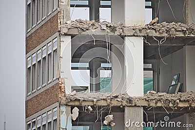 Demolished Office Building With Missing Walls Stock Photography ...