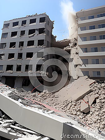Demolition Of The Building In The City, Collapsed Building, AI ...