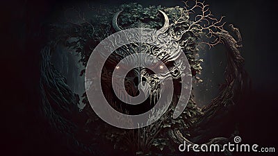 Demonic Nightmare Beast Covered With Sharp Thorns, Neural Network ...