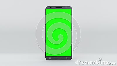 Demonstration of a Smartphone with a Green Screen. Computer Generated ...