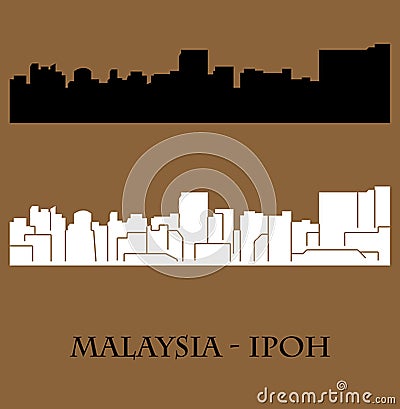 Ipoh, Malaysia City Silhouette Vector Illustration | CartoonDealer.com ...