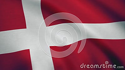 Denmark Flag. Flag of Denmark Waving in the Wind Stock Video - Video of ...