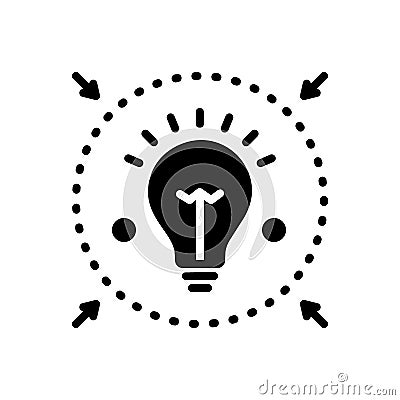 Black Solid Icon For Denote, Enlighten And Inform Cartoon Vector ...