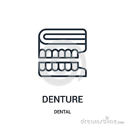Denture Icon Vector From Dental Collection. Thin Line Denture Outline ...
