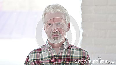 Denying Gesture by Casual Old Man, Shaking Head To No Stock Footage ...