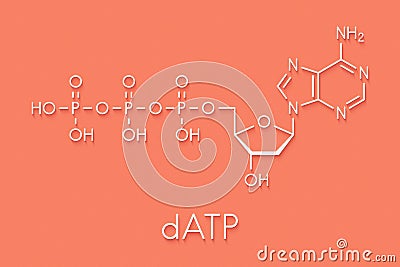 Deoxyadenosine Triphosphate DATP Nucleotide Molecule. DNA Building ...