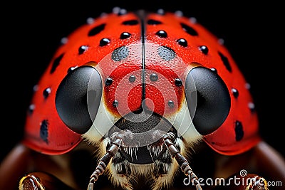 Depict The Striking Features Of A Ladybug's Face Under The Microscope ...