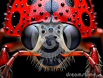 Depict The Striking Features Of A Ladybug's Face Under The Microscope ...