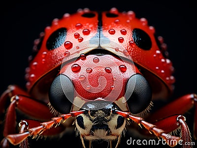Depict The Striking Features Of A Ladybug's Face Under The Microscope ...