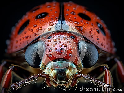 Depict The Striking Features Of A Ladybug's Face Under The Microscope ...