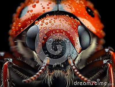 Depict The Striking Features Of A Ladybug's Face Under The Microscope ...