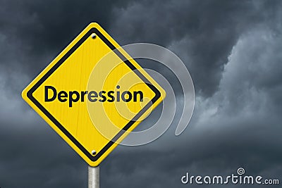 Depression Warning Sign Royalty-Free Stock Photo | CartoonDealer.com ...