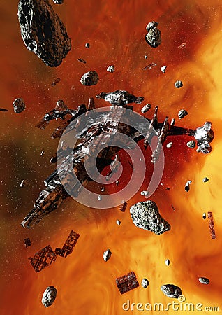 Derelict Spaceship Stock Image - Image: 18444261