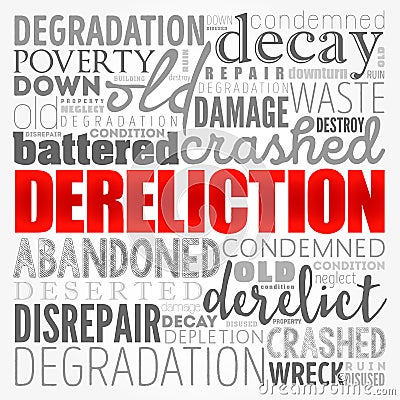 Dereliction Word Cloud Collage, Concept Background Royalty-Free Stock ...