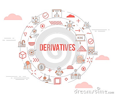 Derivatives Concept With Icon Set Template Banner And Circle Round ...