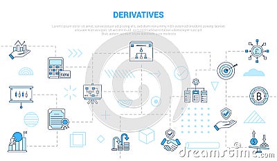 Derivatives Concept With Icon Set Template Banner With Modern Blue ...