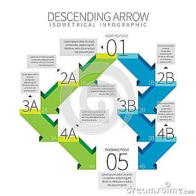 Descending Arrow Infographic Cartoon Vector | CartoonDealer.com #74624155
