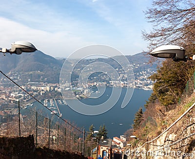 Descent On The Brunate-Como Funicular. View From The Cockpit Royalty ...