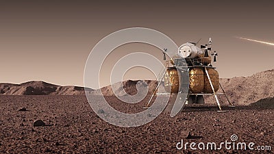 Descent Module of Interplanetary Space Station on Surface of Planet ...