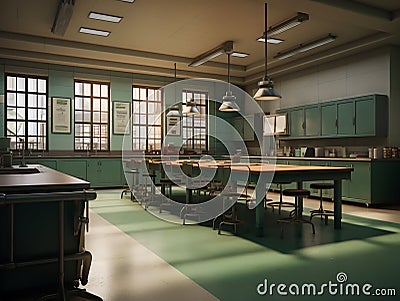 A Deserted Laboratory Classroom With Future Discoveries Royalty-Free ...