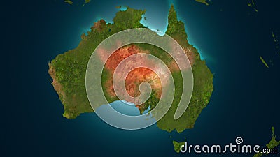 Desertification in Australia - Great Cataclysm, 4K Animation. Stock ...