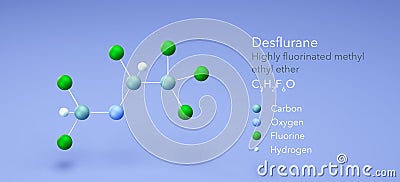 Desflurane Molecule, Molecular Structures, Highly Fluorinated Methyl ...