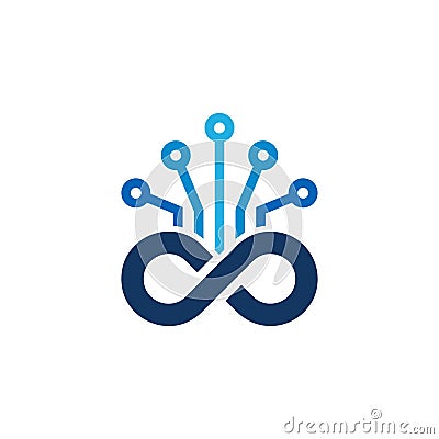 Digital Infinity Head Logo Icon Design Vector Illustration ...