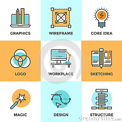Design Development Line Icons Set Stock Vector - Image: 52687601