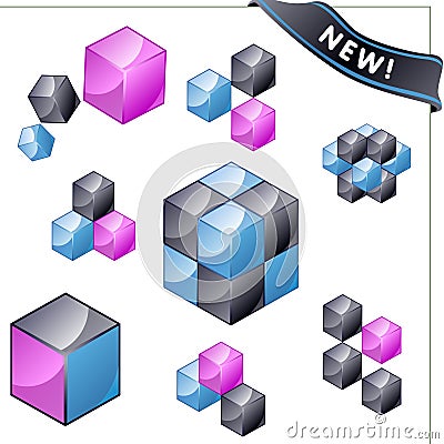 Cube design elements stock vector. Illustration of design - 26517862
