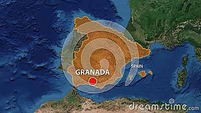 Geolocation of the City of Granada on the Map Stock Footage - Video of ...