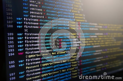 Desktop Source Code and Wallpaper by Computer Language with Coding and Programming. Stock Image ...
