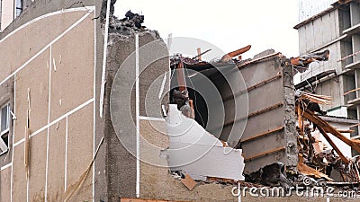 Destroyed the Apartment Building after the Disaster. Stock Video ...