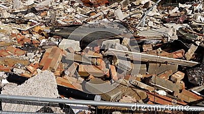 Destroyed Building Rubble and Bricks Stock Video - Video of wreck ...