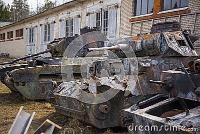 Destroyed German Old Tanks Stock Photo - Image: 69129971